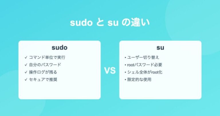 sudo と su の違い – root権限の使い分け | LAZY DEVELOPER